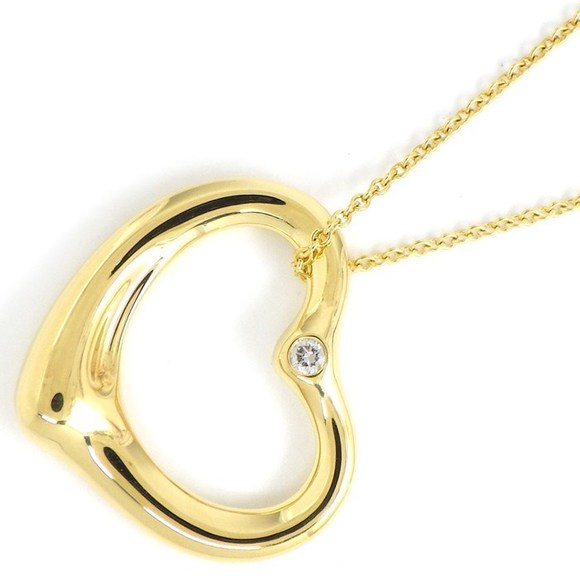 Tiffany & Co. | Jewelry | Tiffany Open Heart Diamond Necklace Yellow ...